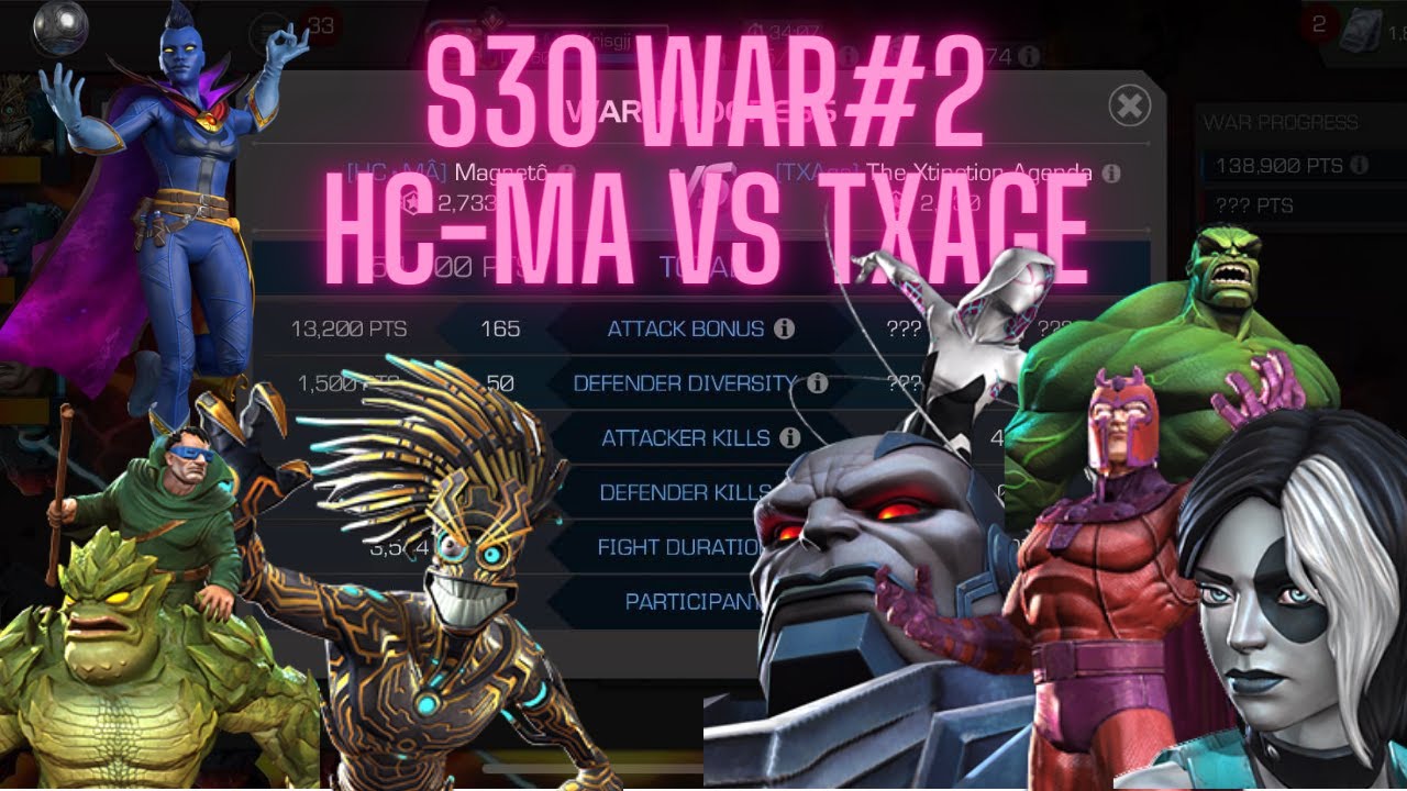 MCOC AW Season 30 - War 2 - BG2 50-0?! - YouTube