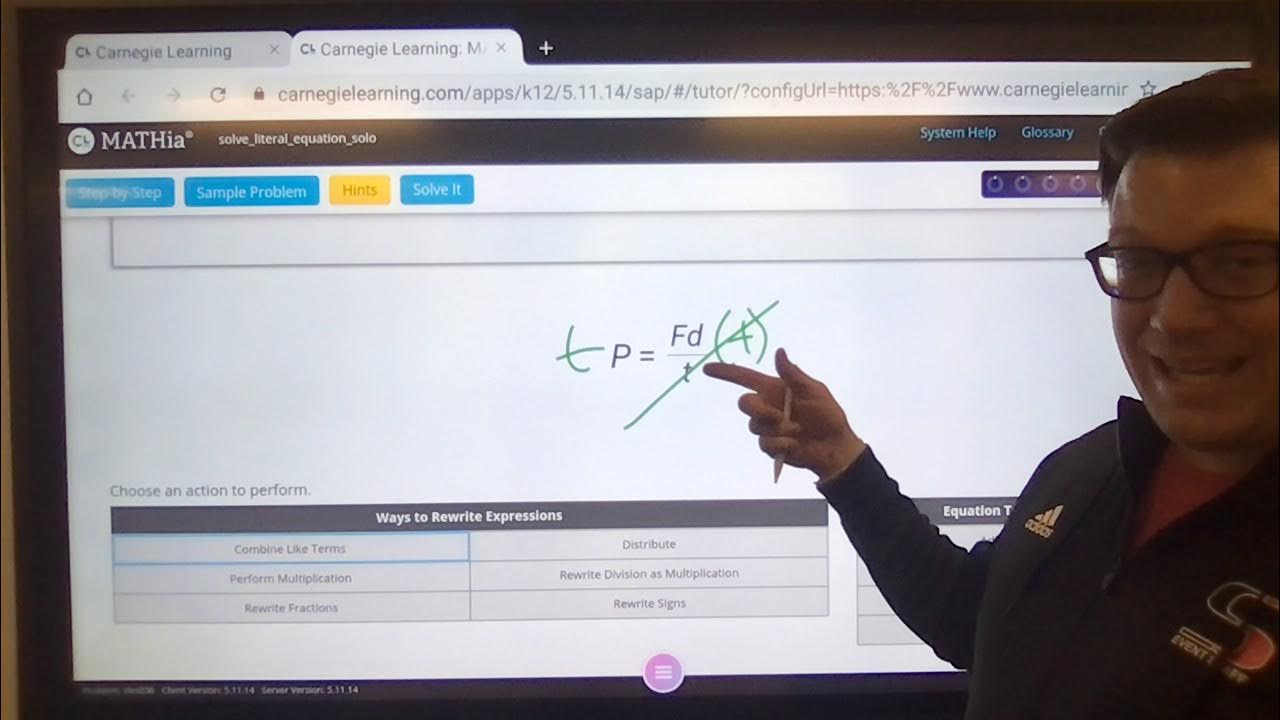 MATHia Exploring Linear Functions Solving Literal Equations - YouTube