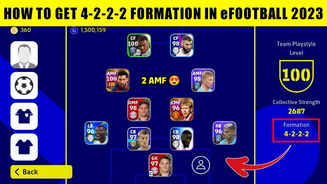 How To Get 4 2 2 2 2 AMF Formation In EFootball 2023 Mobile How