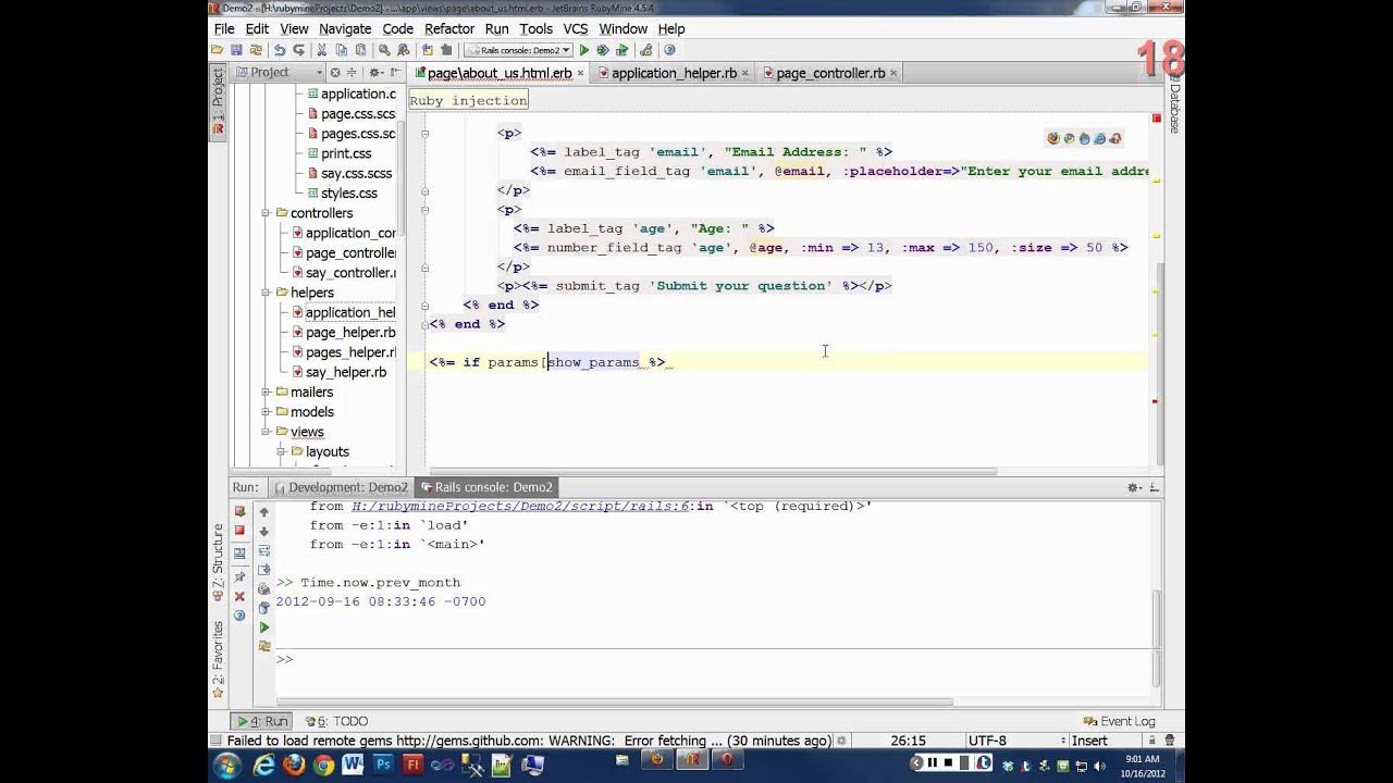 Day 11 - Ruby on Rails 3 - More form input tags - YouTube