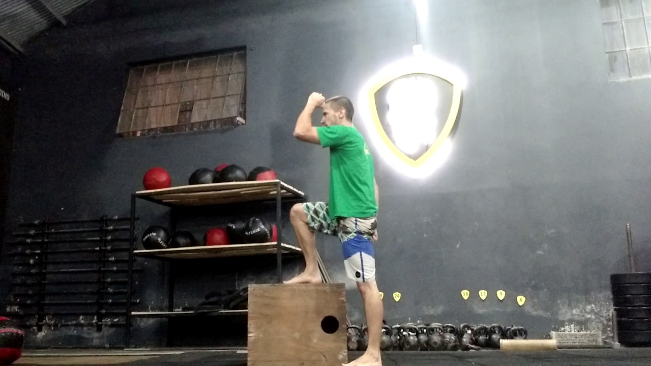 One leg knee Over jump step up - YouTube