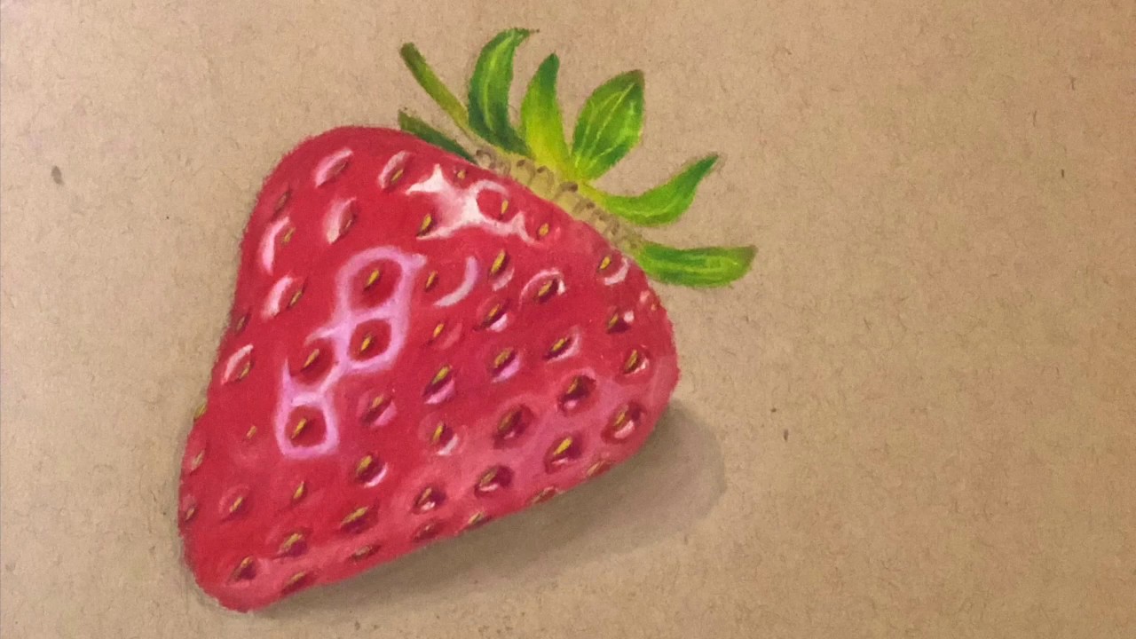Realistic drawing of a ~strawberry~ using prismacolor colored pencils ...