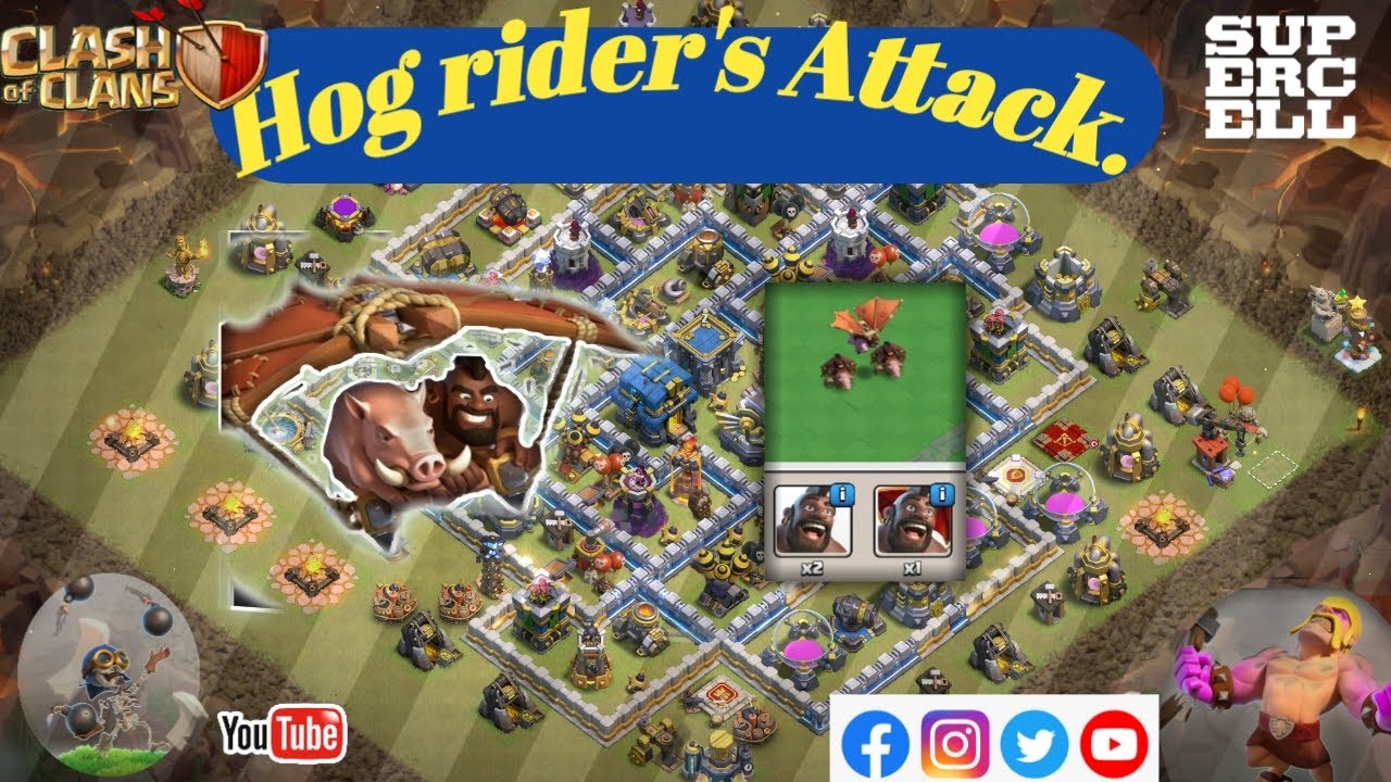 Clash of Clans.Hog Rider's Attacks. - YouTube