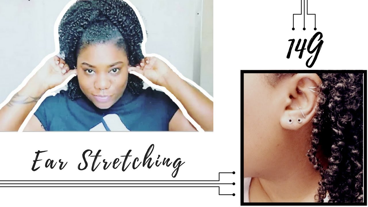 ear stretching from 16g to 14g - YouTube