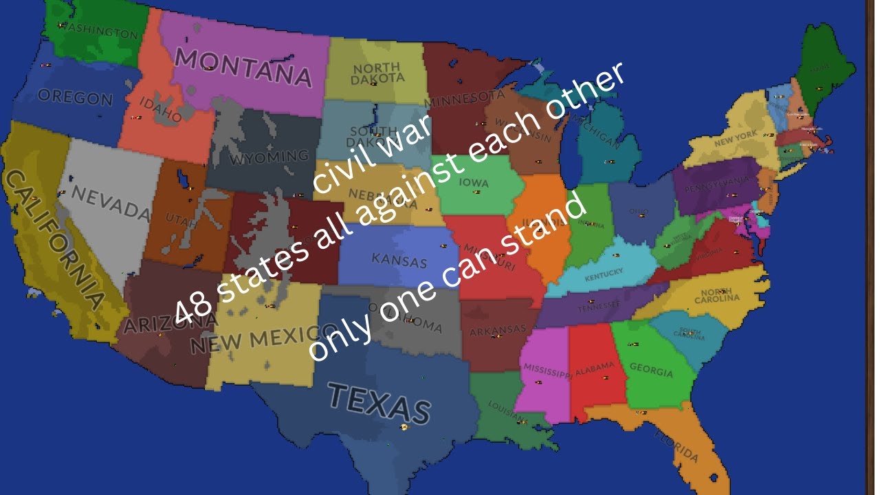 State War! 48 states fight each other until only one stands - YouTube