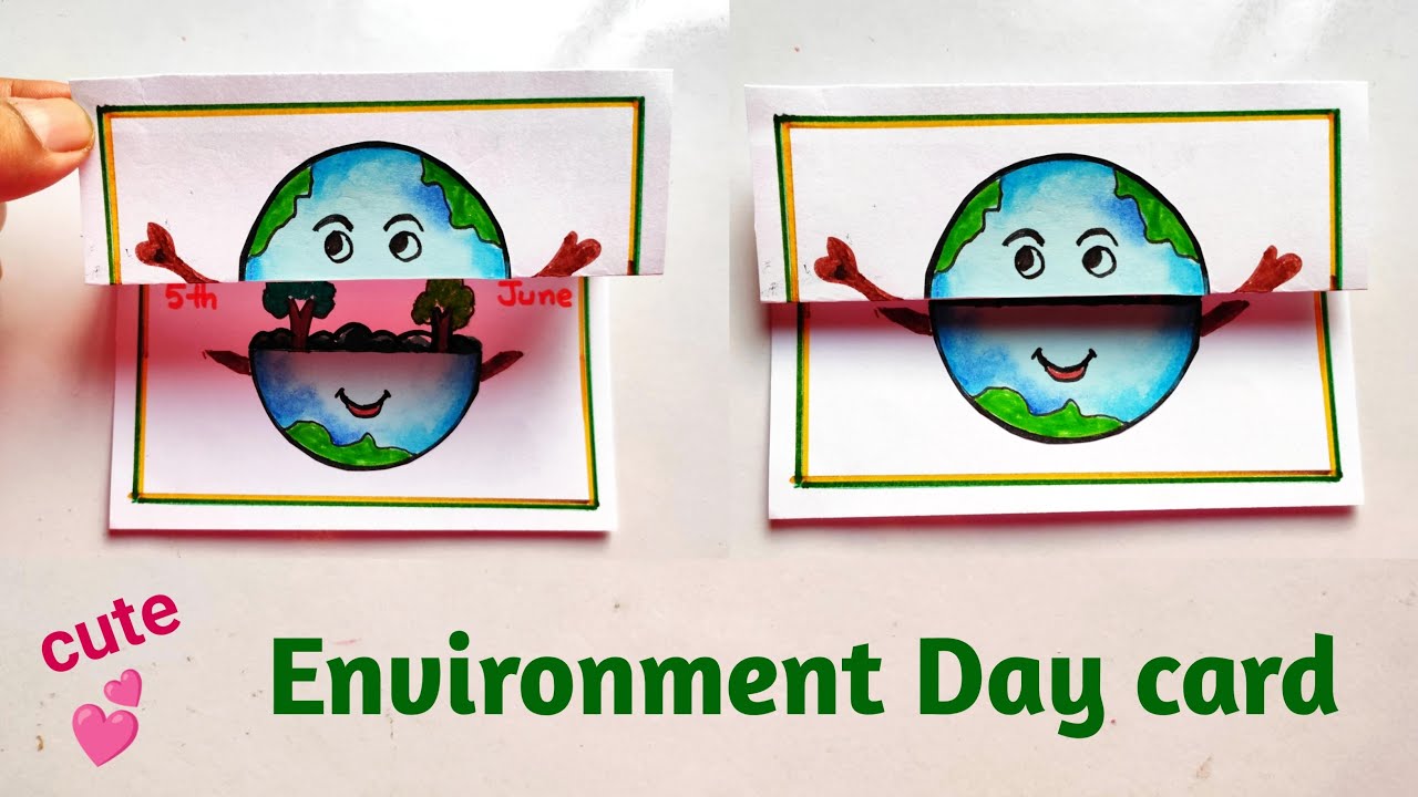 Environment Day craft making | Best Environment Day card | Environment ...