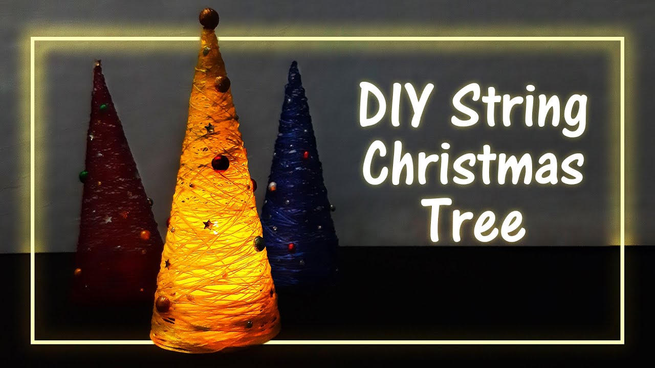 DIY String Christmas Tree | Christmas Tree Decor | Glowing Christmas ...