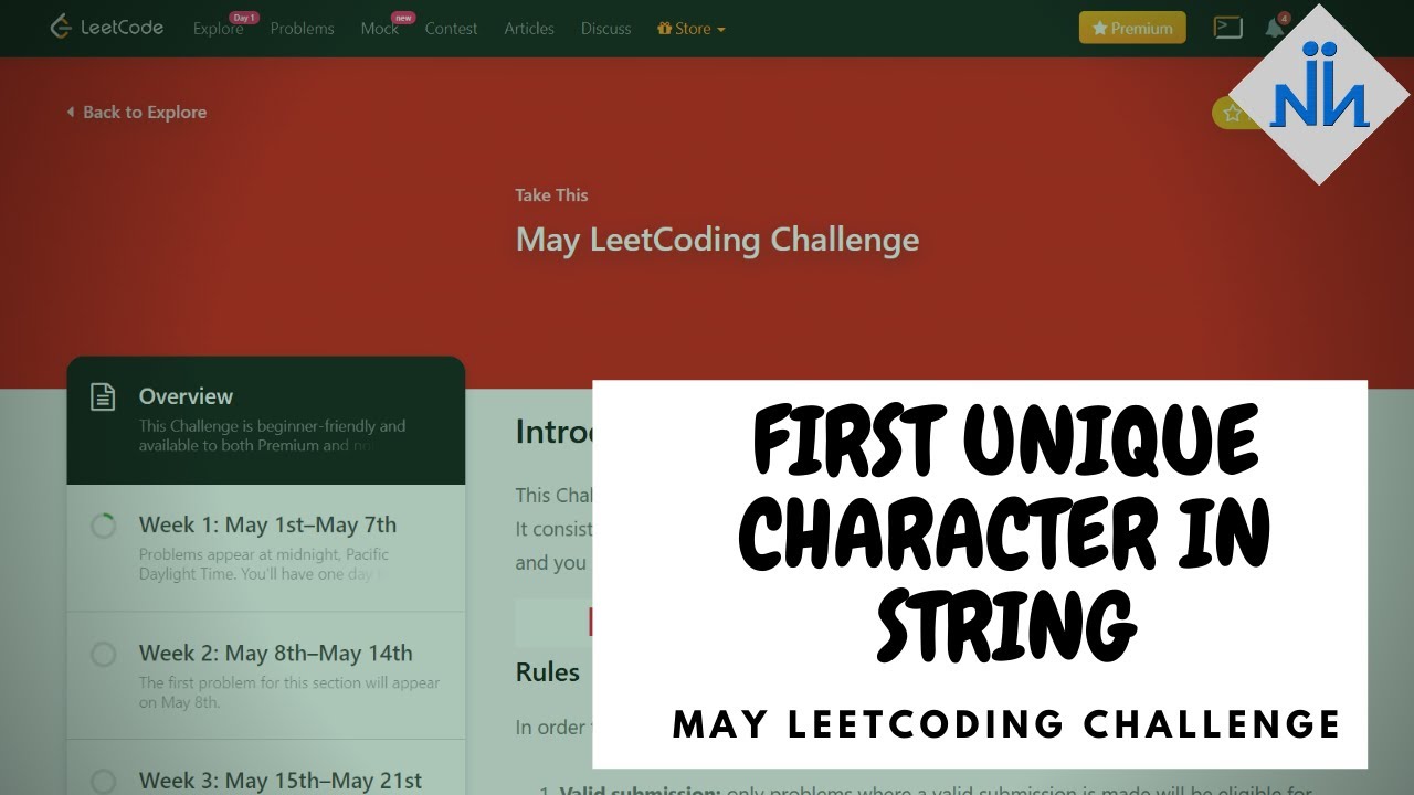 First Unique Character In String Leetcode C Code Explanation 7174