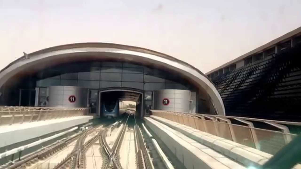 Dubai metro ( from: airport terminal 2 - to: Rashidiya ) - YouTube