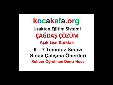 Açık lise 6-7 temmuz sınav tüyoları