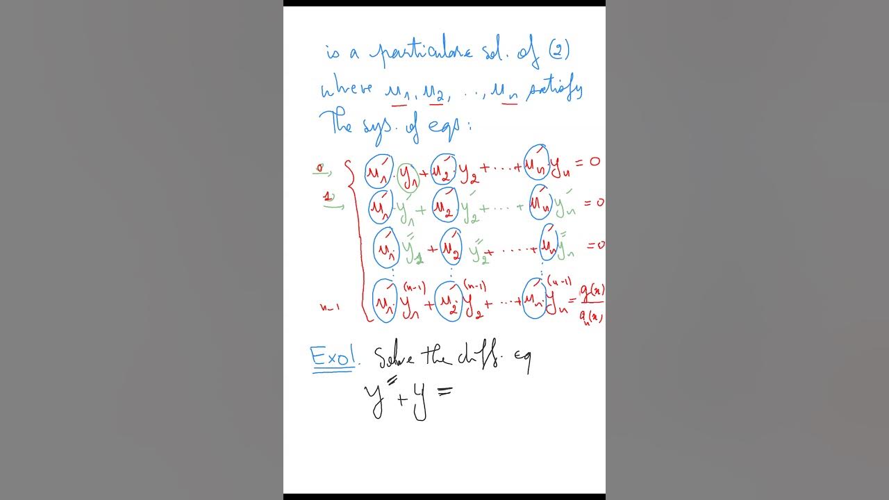 Math204_Lecture22(Nonhomog. Linear Diff. equations: Method2: Variation of parameters) - YouTube