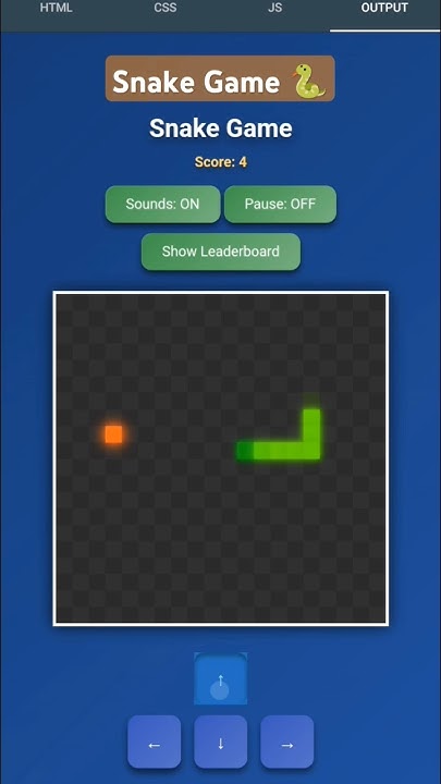 Snake game in website | html game | #gamedev #webdevelopment #shorts #coding - YouTube