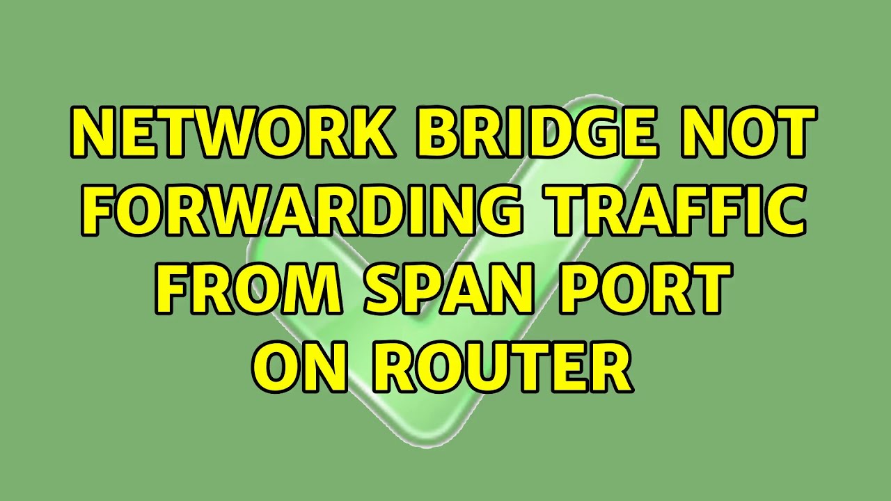Ubuntu: Network bridge not forwarding traffic from span port on router ...