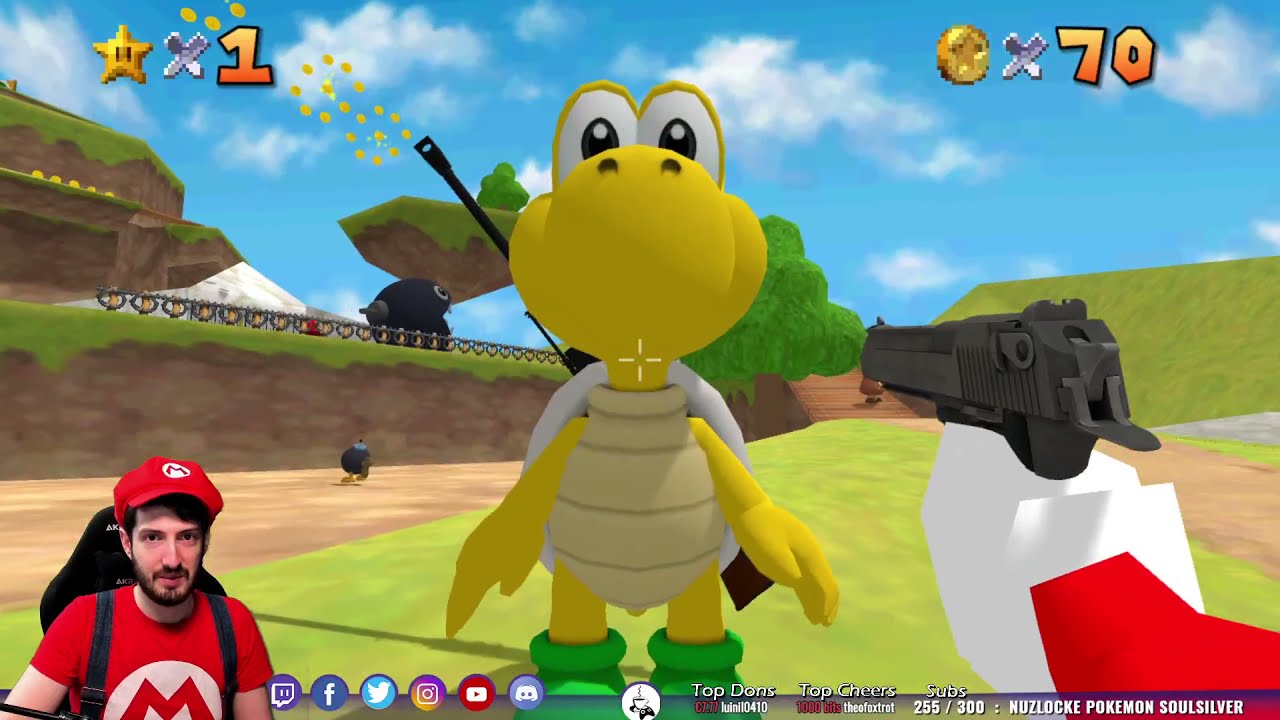 MARIO avec un FLINGUE ??? Run découverte et 100% de MARIO 64 FPS - YouTube