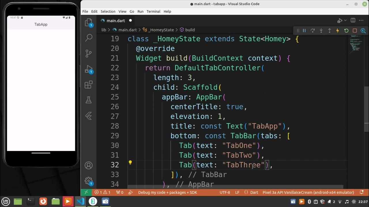 Working with tabs in flutter, build a nice and appealing tab bar easily in flutter. - YouTube