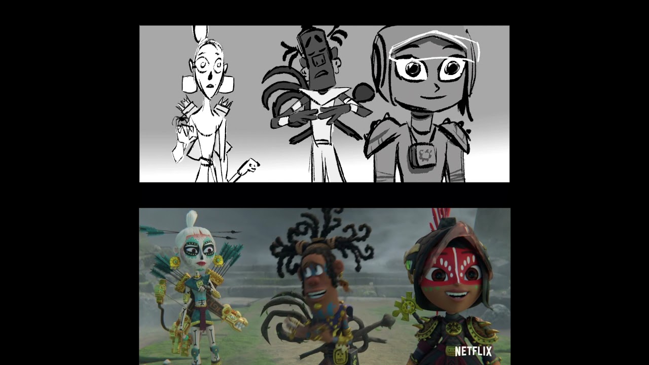 MAYA & THE THREE reveal of the PUMA warrior PICCHU storyboard ...
