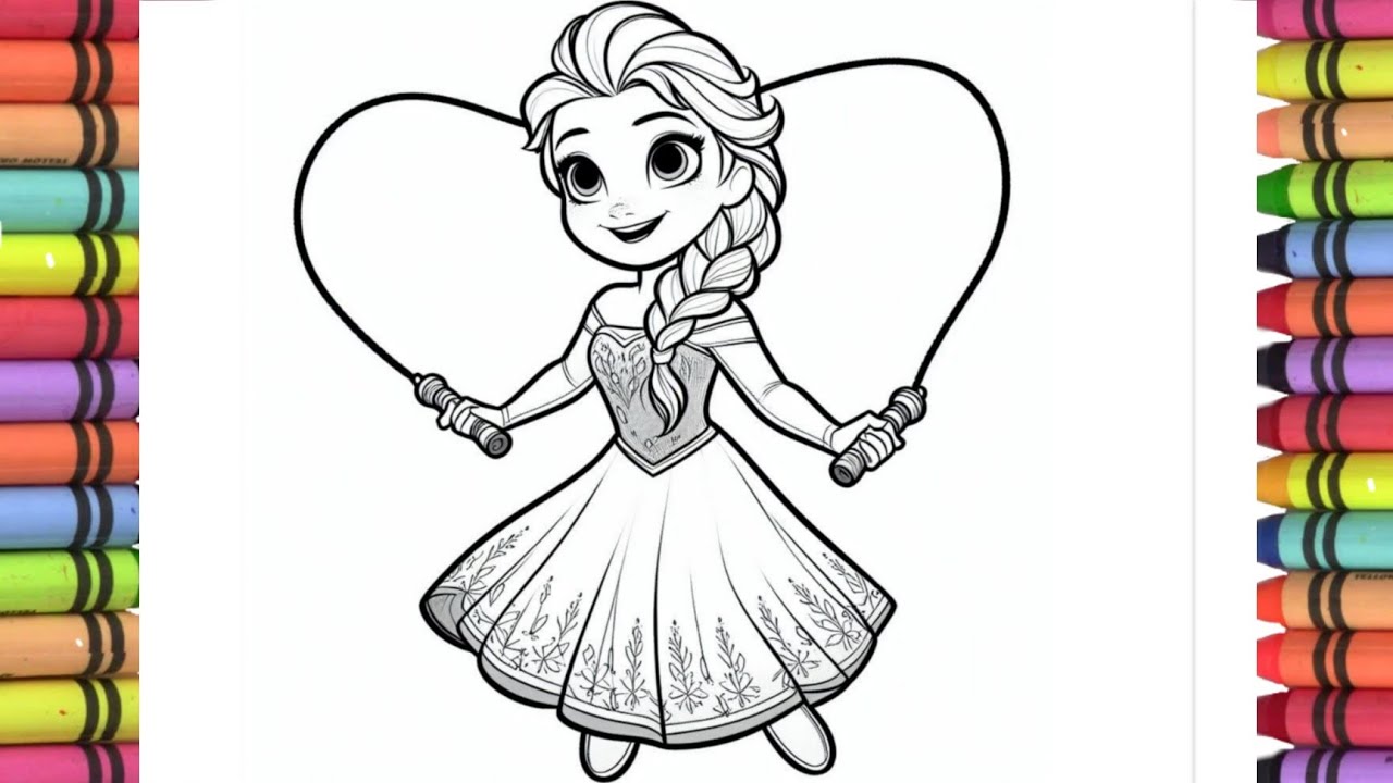 Disney princess Elsa drawing, Frozen movie colouring pages, how to draw ...
