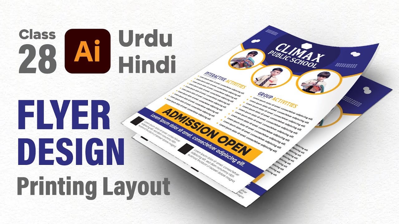 Flyer Design | Adobe Illustrator Training Urdu / Hindi | Class 28 - YouTube