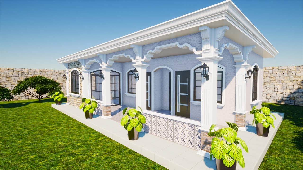 ⚪ 🌵Casa con 3 arcos bonitos | Como construir una casa estilo ...
