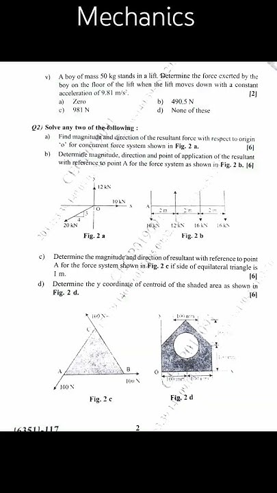 First Year Engineering Mechanics Question Paper SPPU 2024 Pattern| #exam #sppu #engineering ...