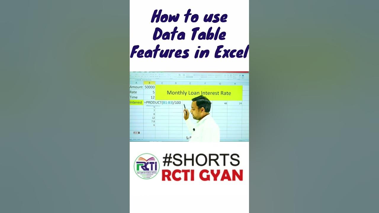How To Use Data Table Features In Excel। Rctigyan Excel Shorts Short Exceltutorial