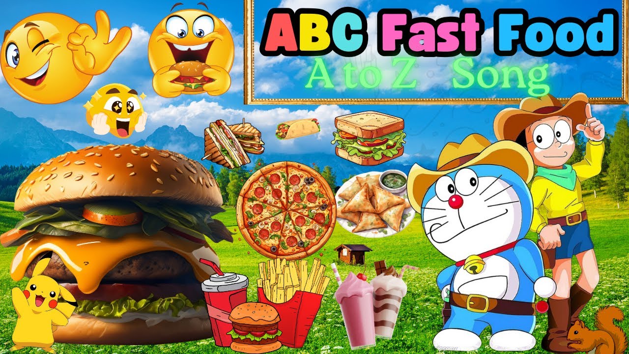 ABC Fast Food Song 🍕 | Famous Snacks in USA & India for Kids! - YouTube