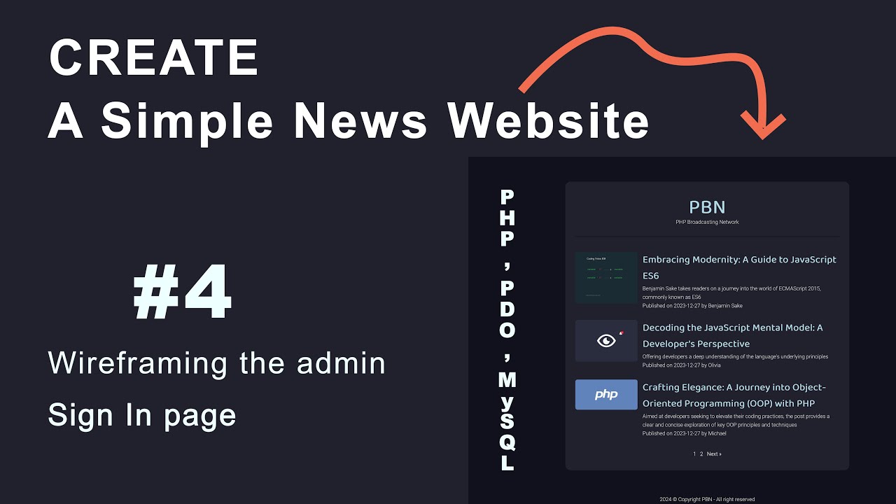 How to create a NEWS website with PHP ? - #04 Wireframing the Admin ...
