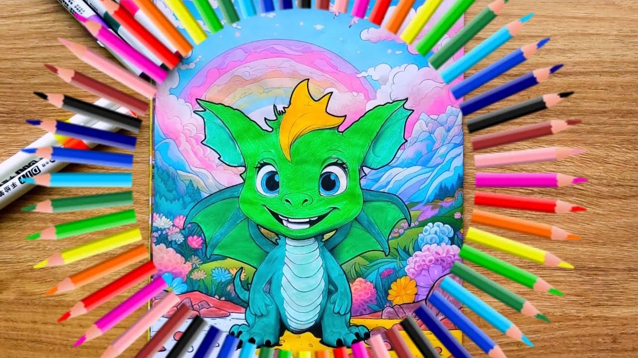 Funny little dragons | Coloring page of little dragons | colorful ...
