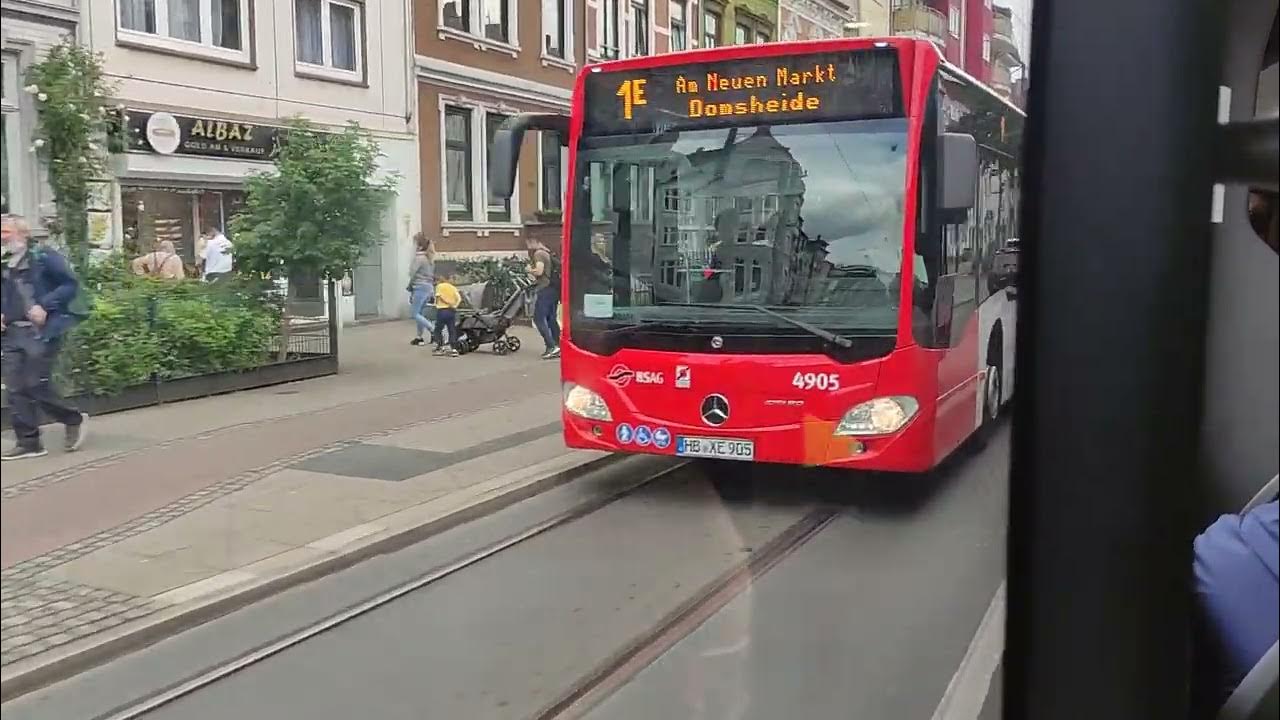 BSAG Bremen Mitfahrt Linie 1E (SEV/Schienenersatzverkehr/Bus/Huchting) - YouTube