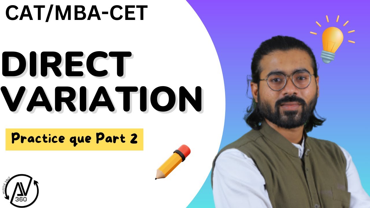 Direct Variation Part 2 | Ratio Proportion Variation | CAT | MBA CET ...