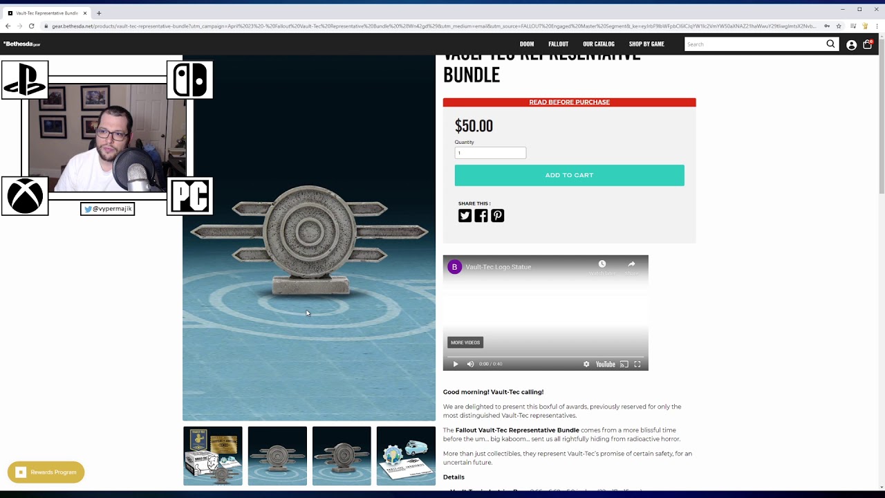 First Look at the Vault-Tec Representative Bundle ($50 US - available now) - YouTube