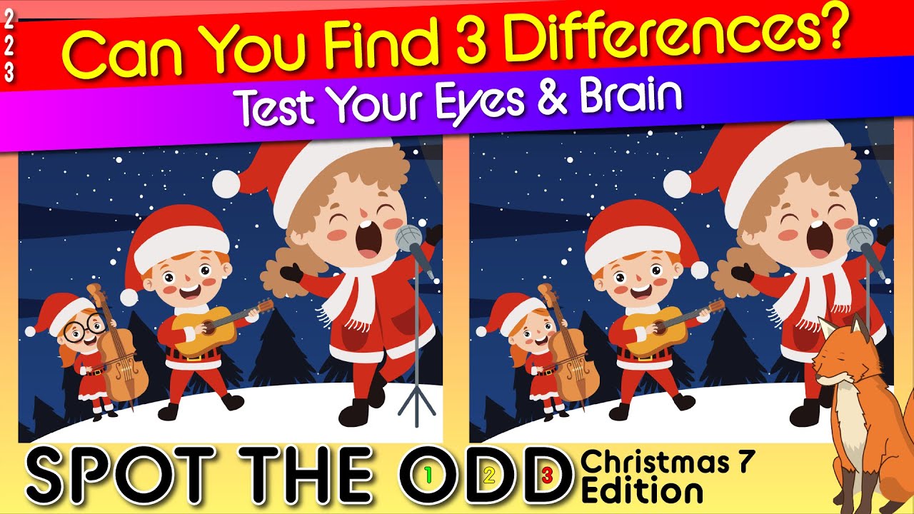 Brain Break - Find 3 Differences | CHRISTMAS 7 Edition | ADHD | Game ...