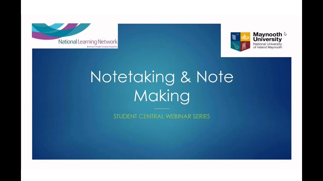 Student Central Webinar Note Taking and Note Making - YouTube