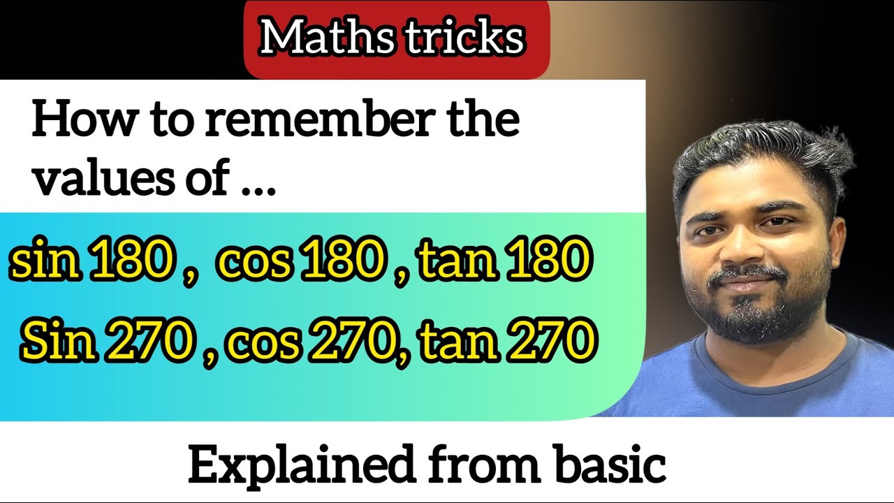 How to remember the values of sin 180, cos 180, tan 180, sin 270, cos ...