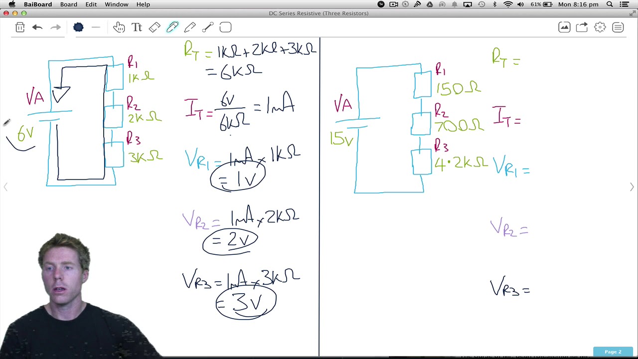 Electronics Fundamentals Tutorial #6 Three Resistor Series Circuits ...