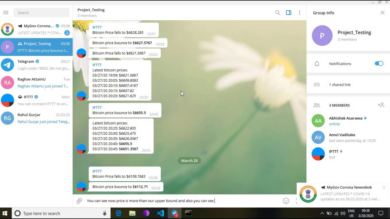 Bitcoin Price Notification by Python App - YouTube