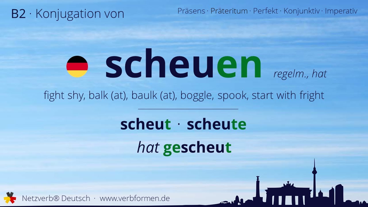 Konjugation des Verb „scheuen“ - alle Zeitformen lernen, Übersetzung ...