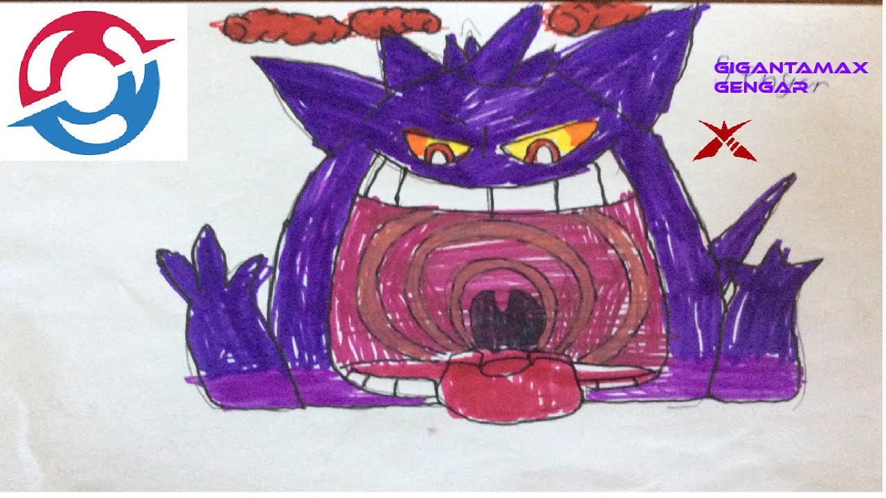 drawing with k.f.a presents how to draw gigantamax gengar - YouTube