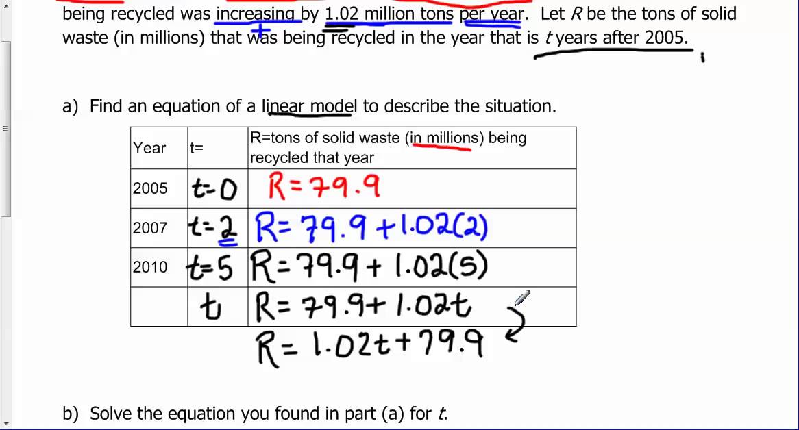Find A Linear Model Solve For A Variable Use The Model To Make A find-a-linear-model-solve-for-a-variable-use-the-model-to-make-a