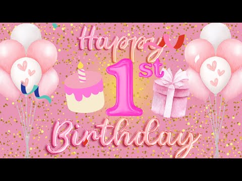 🥳🎉 1 HOUR Happy 1st Birthday background | Happy Birthday Song