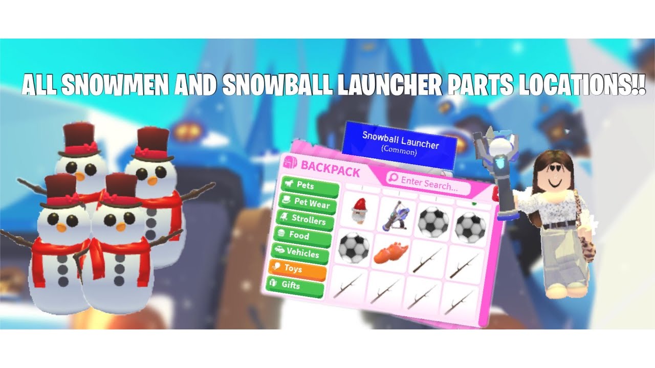 All snowman and snowball launcher locations! ️⛄️ Adopt me Roblox - YouTube