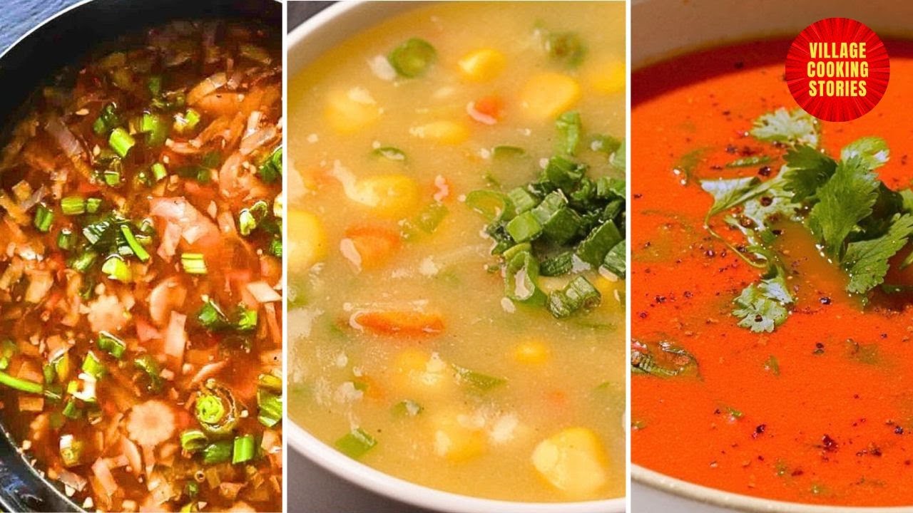 Spicy Vegetable Soup | Sweet Corn Soup | Indian Village Food Recipe ...