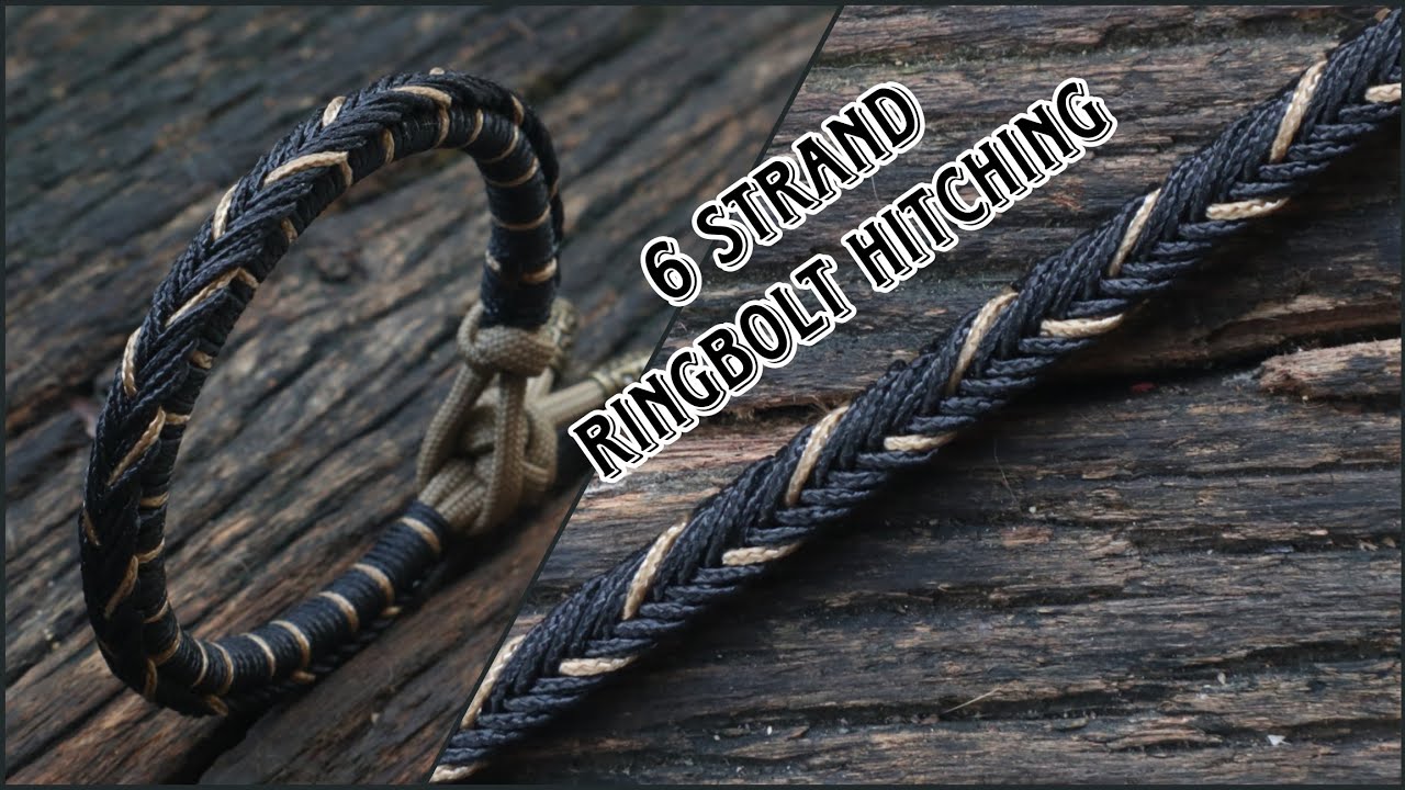 HOW TO MAKE 6 STRAND RINGBOLT HITCHING PARACORD BRACELET, EASY PARACORD ...