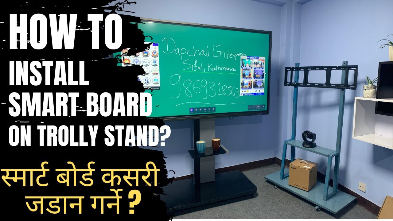 How to fit Smart Board on Trolly Stand? Learn to fit Interactive Flat ...