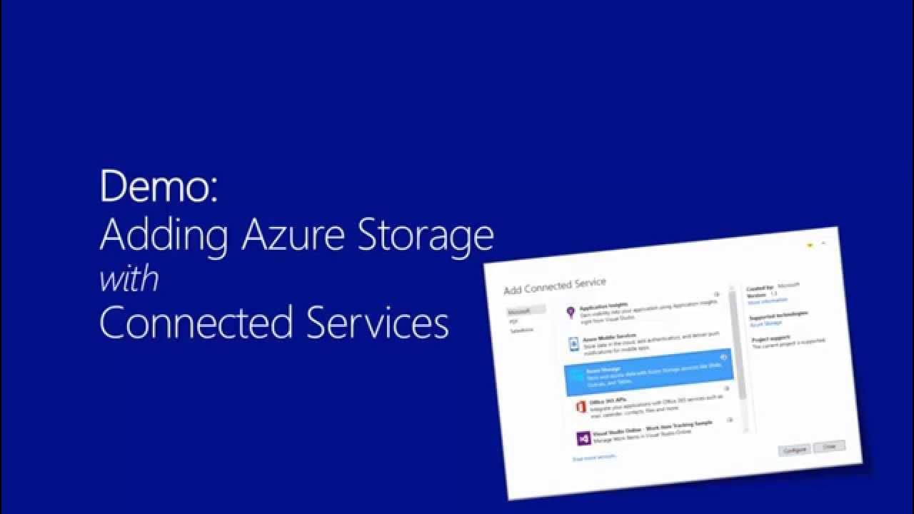 Connecting to Azure Storage using Visual Studio 2015 RC - YouTube