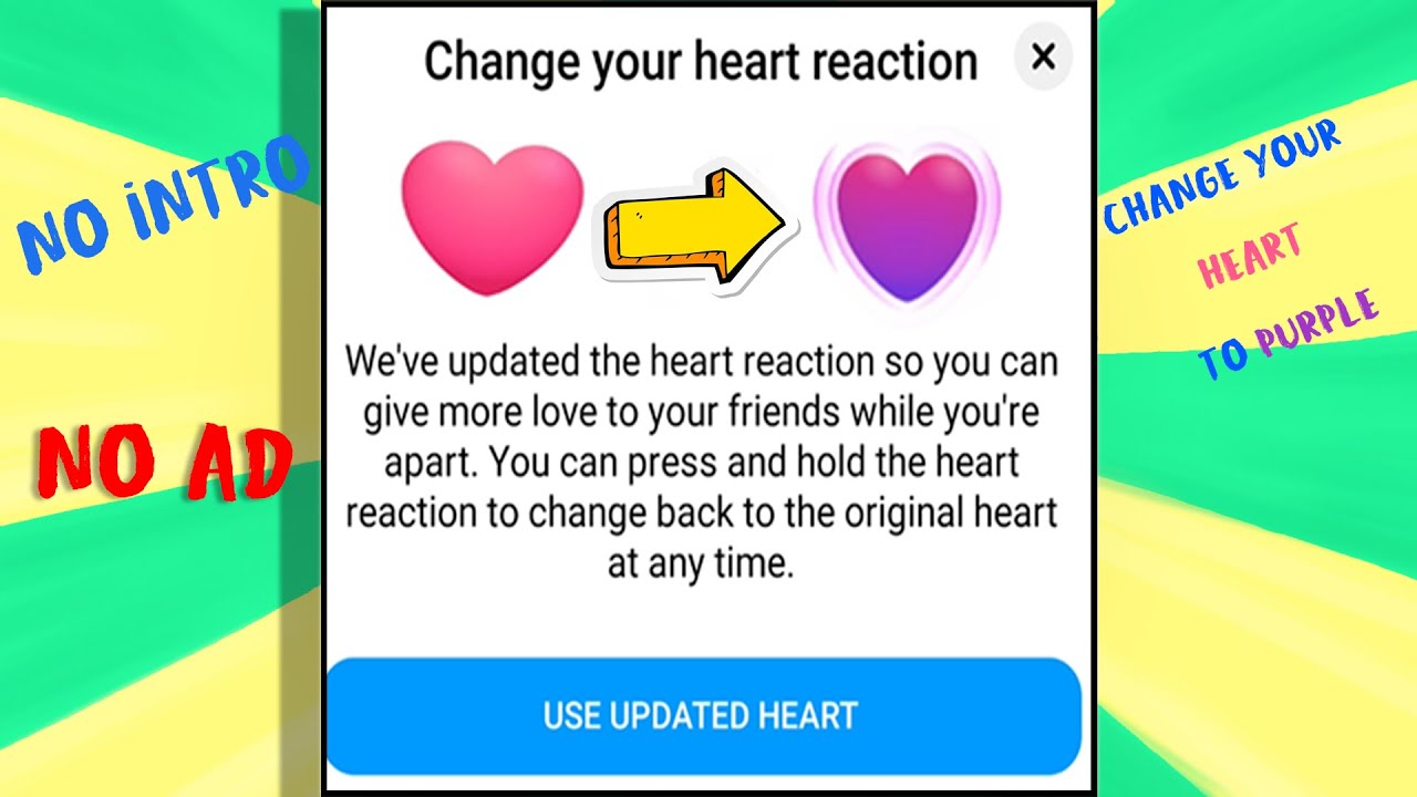 Change your messenger "Red Heart" to "Purple Heart" REACTION || No ...