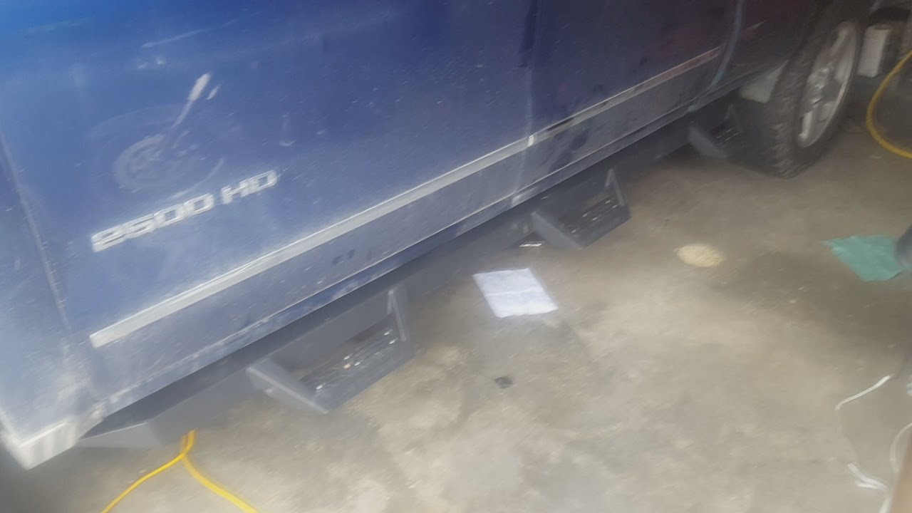 ICI Magnum RT 3 step running board installation on 2015 2500 silverado ...