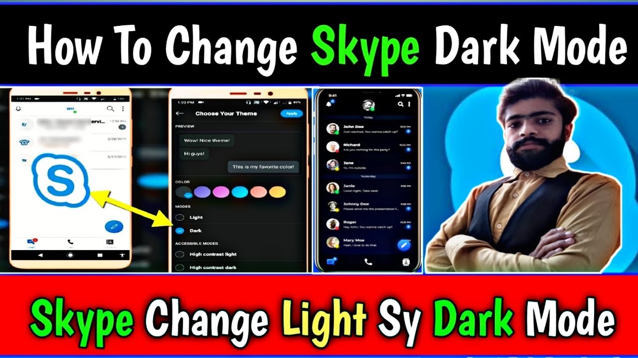How To Change Skype Light To Dark Mode | Skype Dark Mode | Tech Ke ...