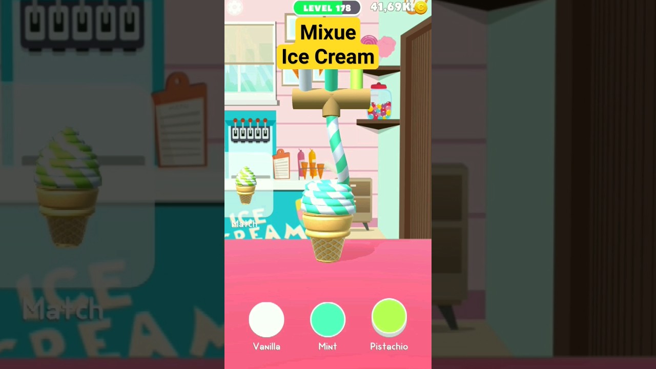 Mixue ice cream cake rasa vanilla mint pistachio #shortvideo #eskrim # ...