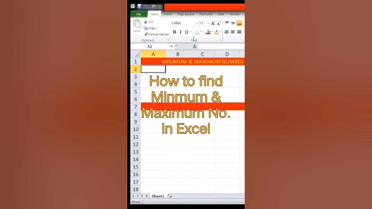 How to find minimum and maximum number in excel #excelformulas #excel #ytshorts #shorts #viral ...